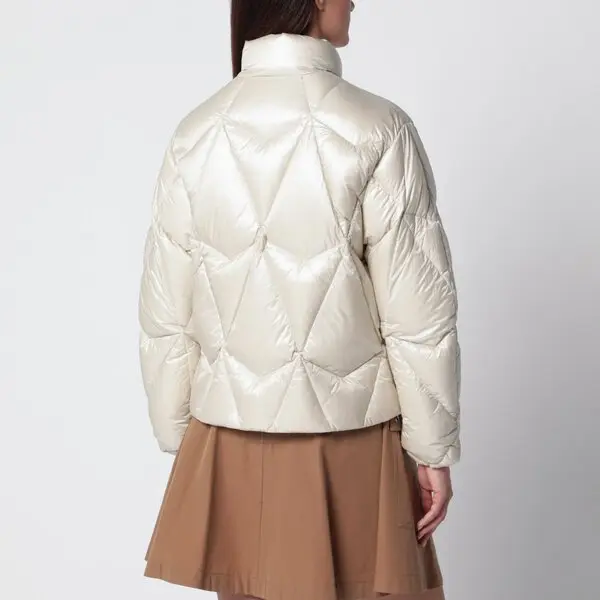 Moose Knuckles Iceberg Quilt Down Alabaster Nylon Down Jacket