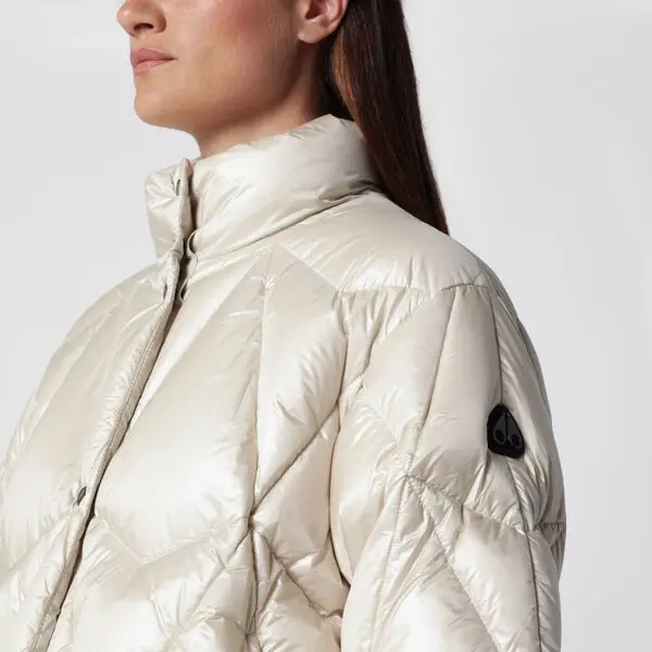Moose Knuckles Iceberg Quilt Down Alabaster Nylon Down Jacket