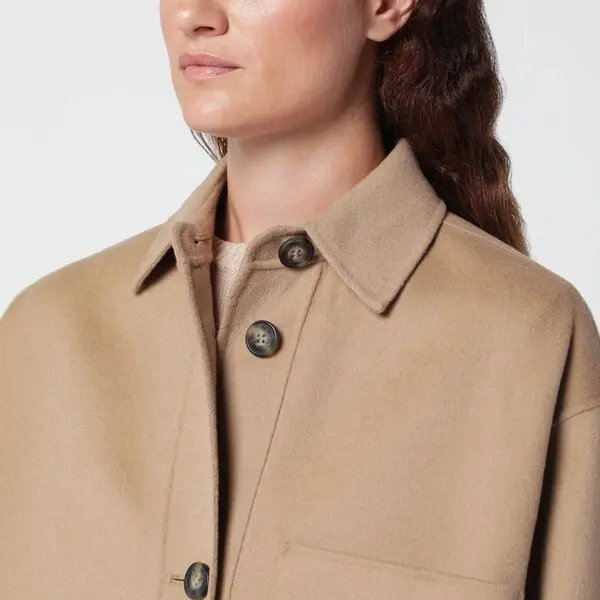 Max Mara Camel Wool Shirt Jacket