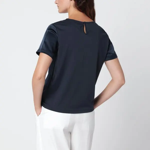 Max Mara Satin Crew Neck T-shirt - Blue