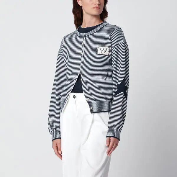 Max Mara Cotton Cardigan With Inlays