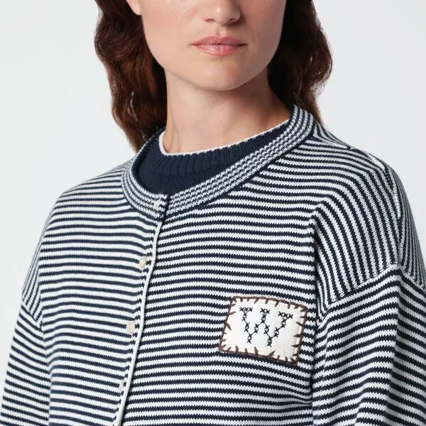 Max Mara Cotton Cardigan With Inlays