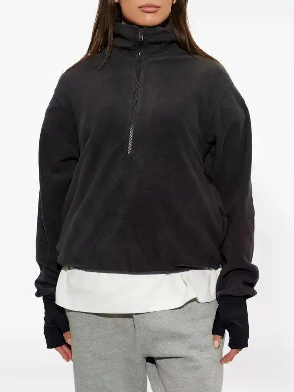 ENTIRE STUDIOS Half-zip Fleece Sweater - Black