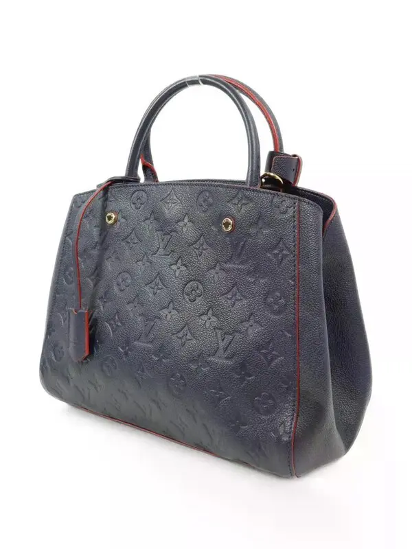 LOUIS VUITTON Mm Montaigne Monogram Empreinte Shoulder Bag - Blue