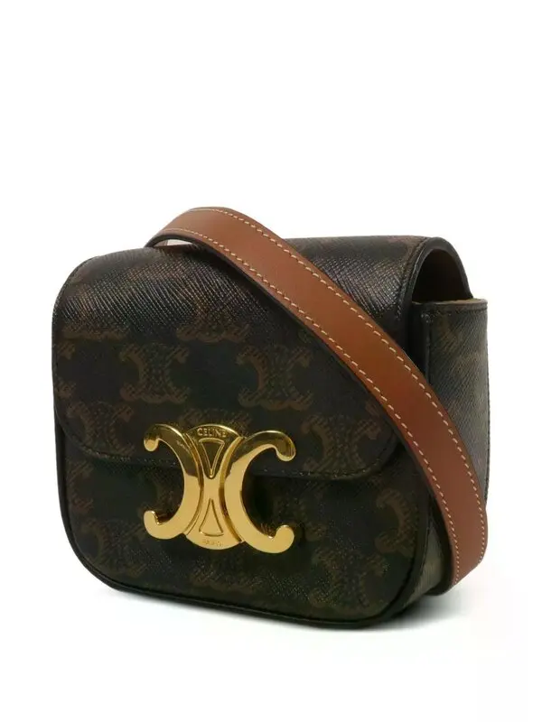 Celine Mini Claude Logo-plaque Shoulder Bag - Brown