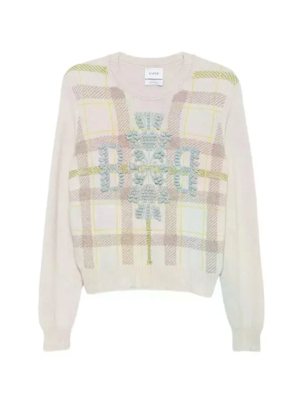 BARRIE Tartan Thistle Sweater - Neutrals