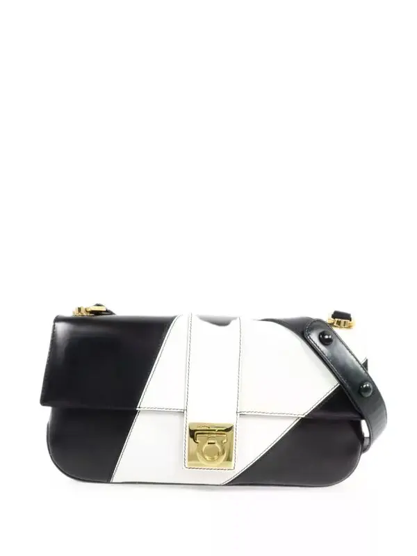 FERRAGAMO Gancini Colour-block Shoulder Bag - Black