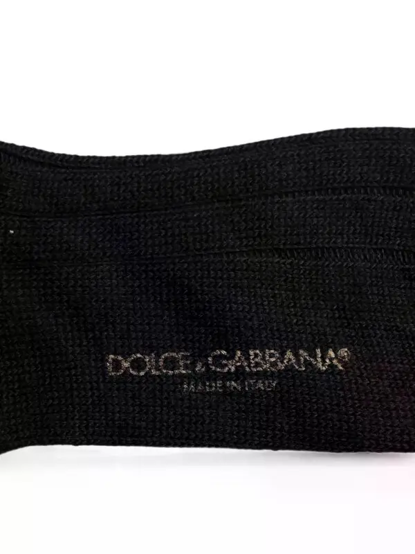 Dolce & Gabbana Ribbed Cotton And Wool Socks