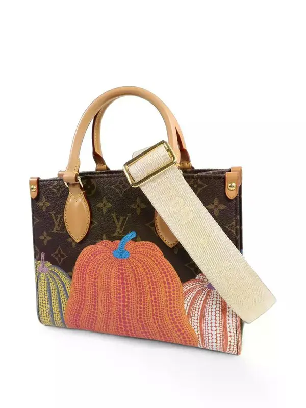 LOUIS VUITTON X Yk Onthego Pm Pumpkin-print Tote Bag
