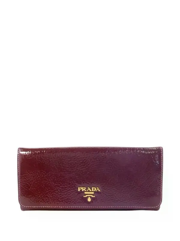 Prada Logo-plaque Patent Wallet