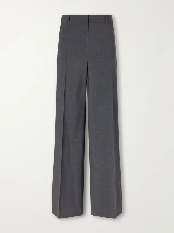Theory Stretch-wool Straight-leg Pants - Gray