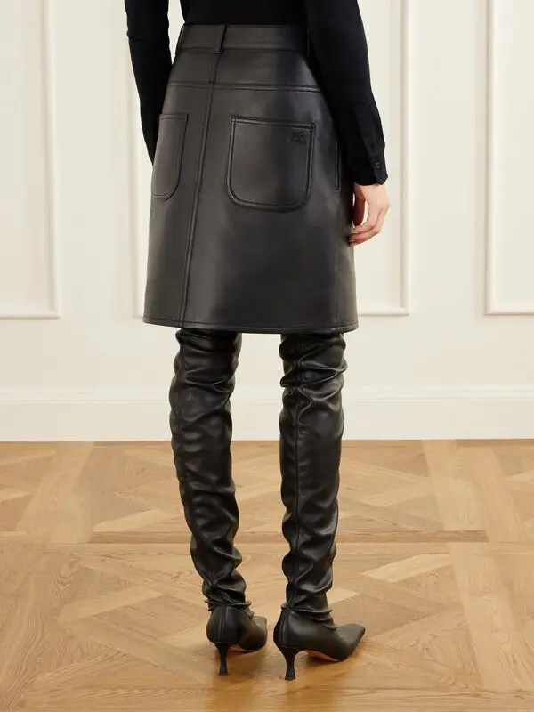COURREGES Leather Knee-length Skirt
