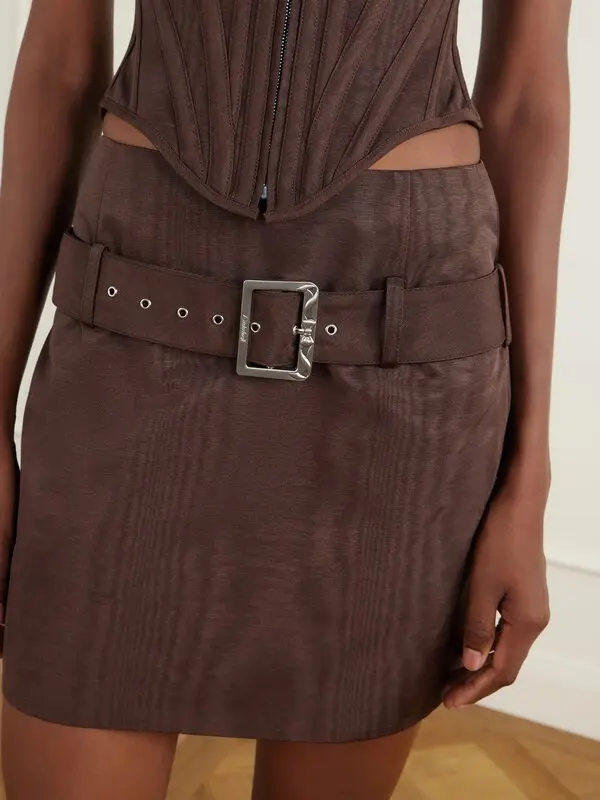 WIEDERHOEFT Belted Twill Mini Skirt