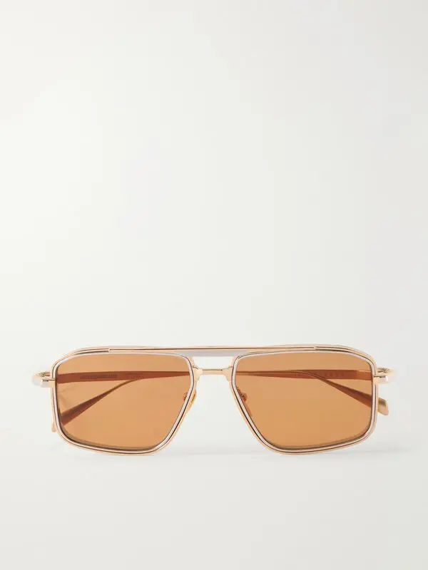JACQUES MARIE MAGE Earl Aviator-style Gold-tone Sunglasses