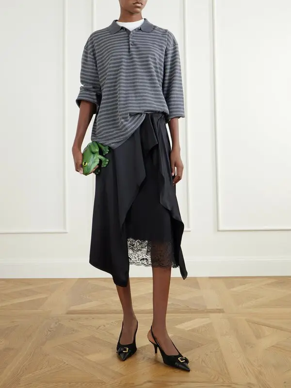 JW Anderson Buckled Leather-trimmed Suede Slingback Pumps