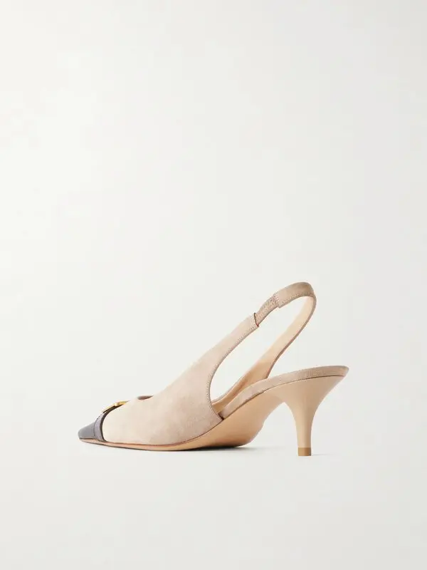 JW Anderson Buckled Leather-trimmed Suede Slingback Pumps