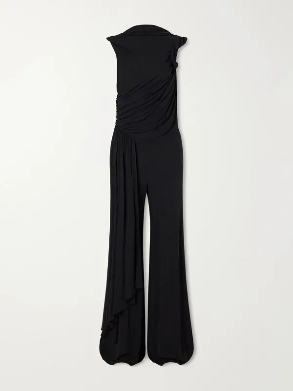 LANVIN Draped Crepe Jumpsuit - Black