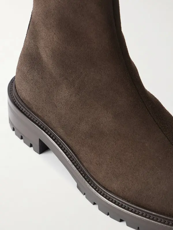 THE ROW Moto Suede Ankle Boots