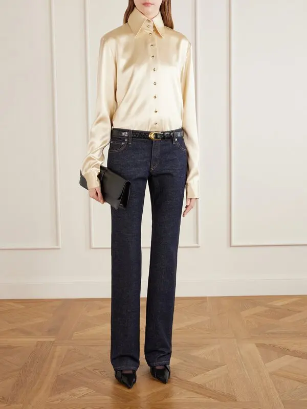 Khaite Conforti Mid-rise Bootcut Jeans