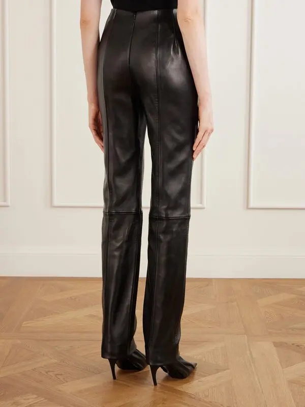 Khaite Ryden Leather Straight-leg Pants