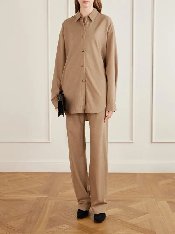 Khaite Hunter Wool And Cashmere-blend Straight-leg Pants