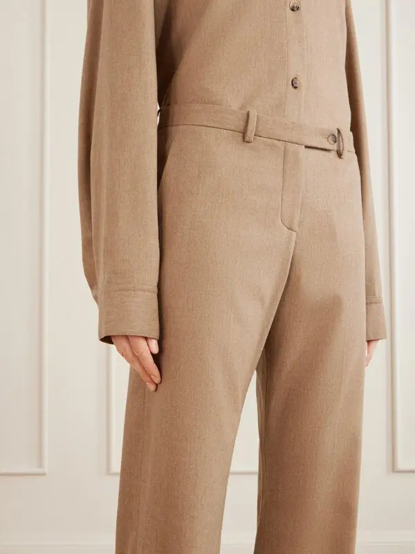 Khaite Hunter Wool And Cashmere-blend Straight-leg Pants