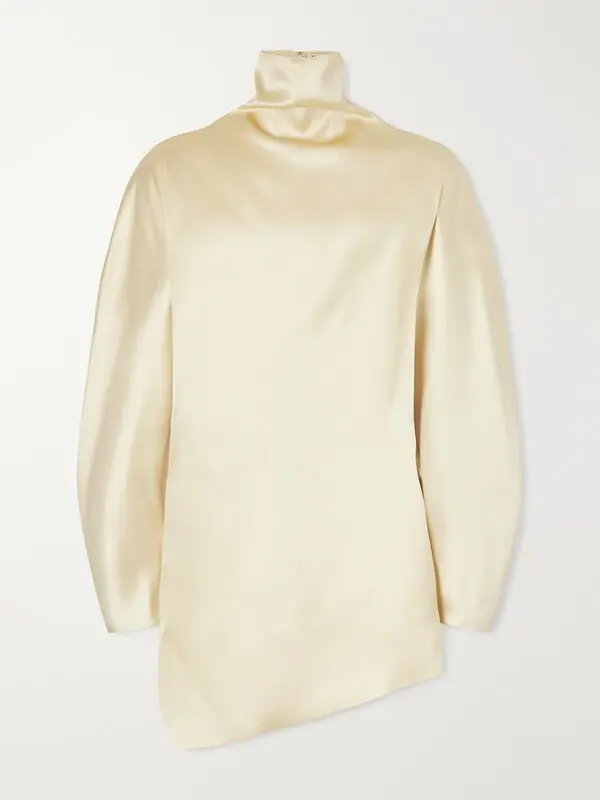 Khaite Harlow Draped Satin Blouse