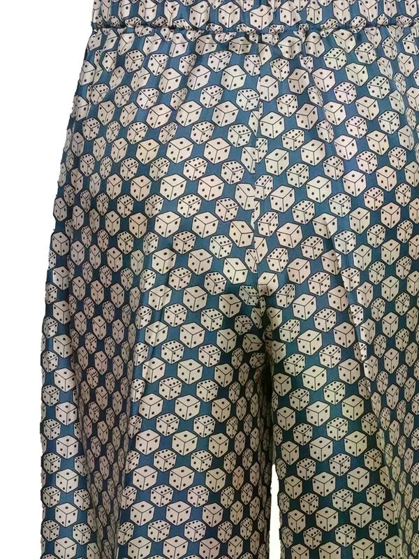 Max Mara Dice-print Wide-leg Trousers