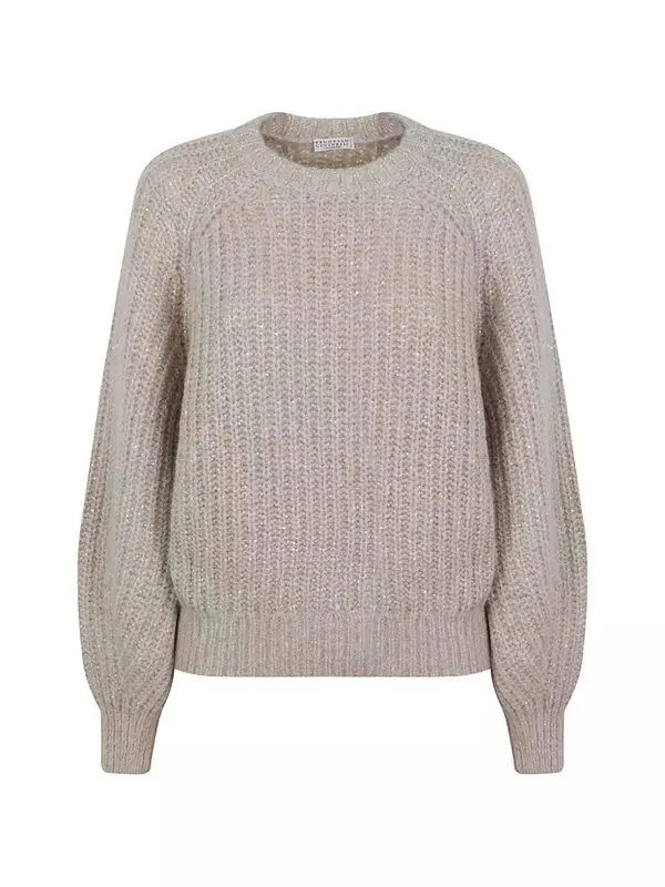 Brunello Cucinelli Sequin-embellished Ribbed-knit Sweater