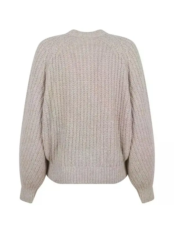 Brunello Cucinelli Sequin-embellished Ribbed-knit Sweater