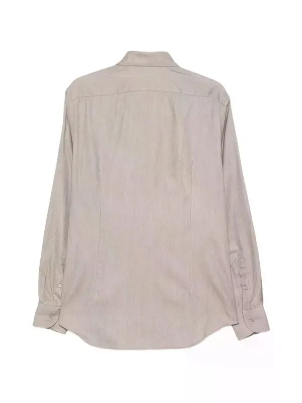 Corneliani Herringbone-pattern Long-sleeve Shirt