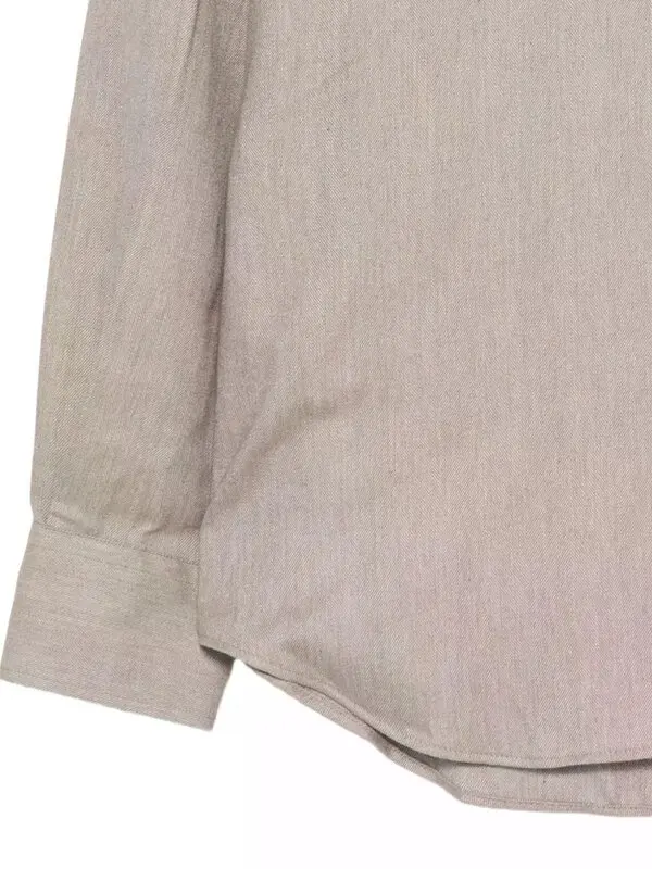 Corneliani Herringbone-pattern Long-sleeve Shirt