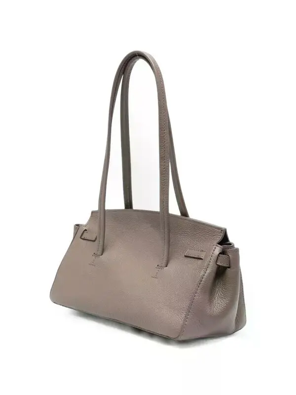 Liviana Conti Grained Leather Shoulder Bag - Neutrals