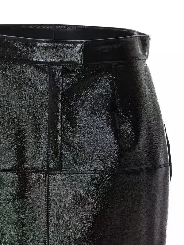 LANVIN Vinyl-effect Split-detail Midi Skirt
