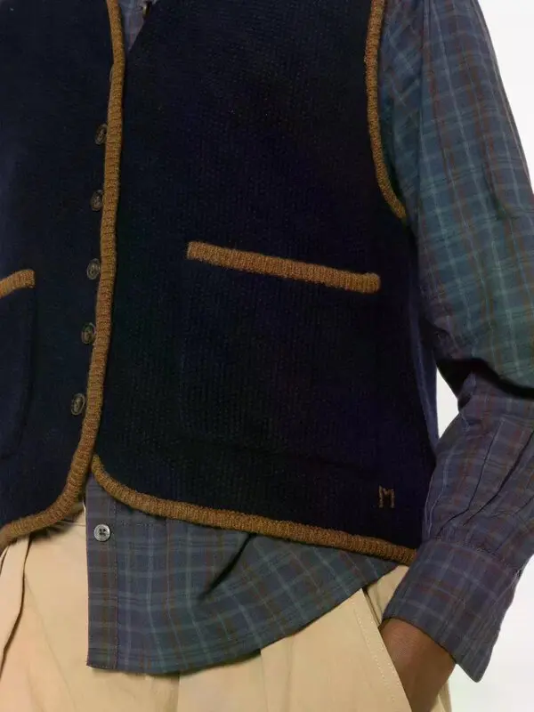 MOISMONT Angele Contrast-trim Button-up Cardigan