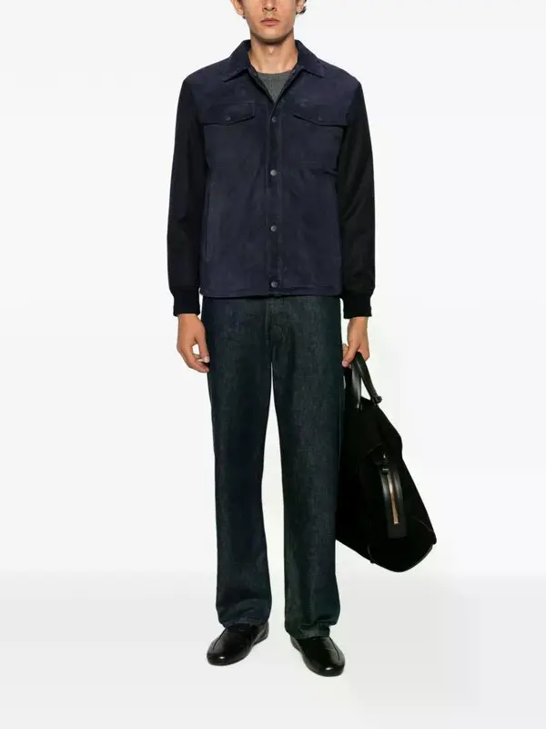 Canali Suede Panelled Jacket