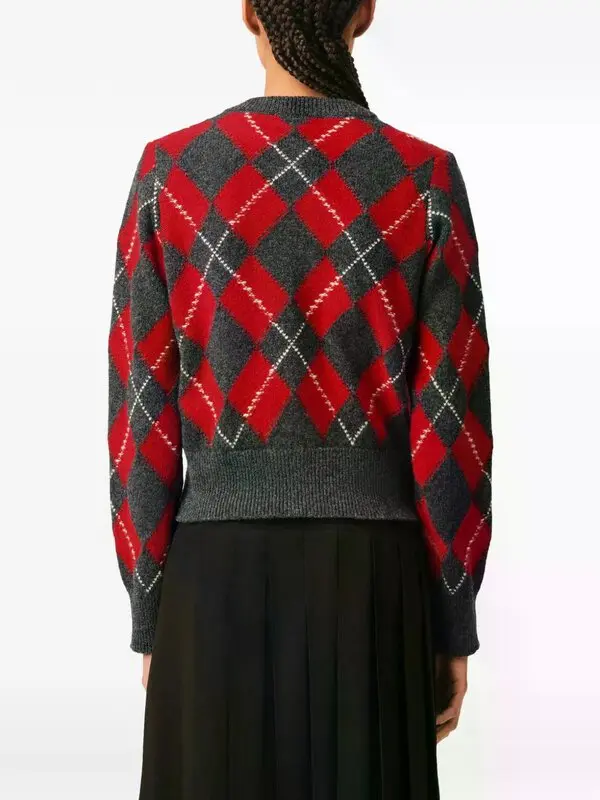 AMI Paris Wool Cardigan In Argyle
