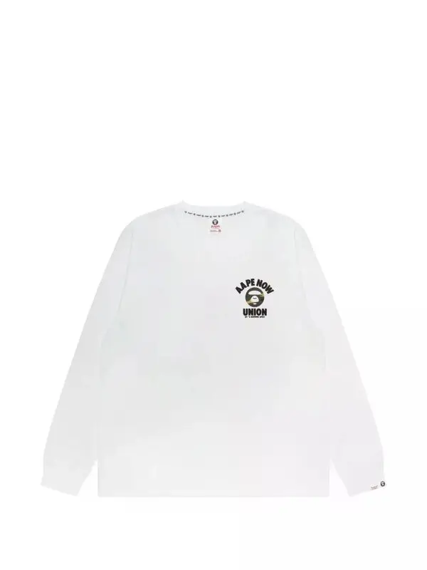 AAPE BY *A BATHING APE Camouflage-print Logo-print T-shirt - White