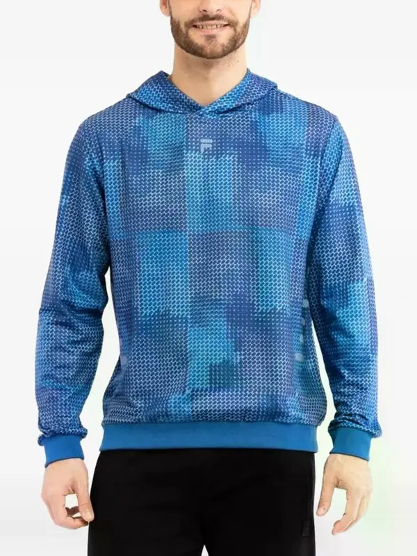 FILA Geometric-print Hoodie - Blue