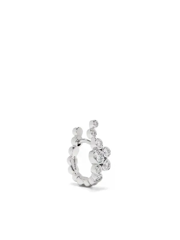 MARIA BLACK 14kt White Gold Garbo Single Huggie Earring - Silver
