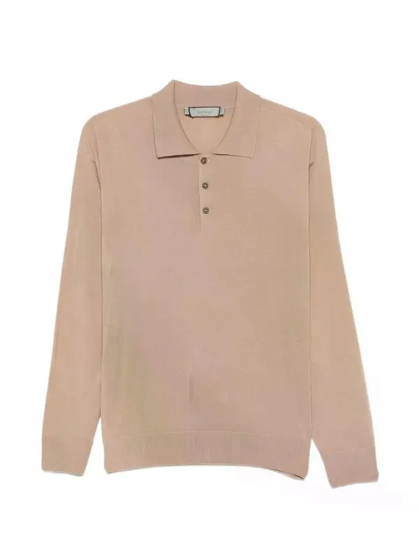 Canali Long-sleeve Polo Shirt - Neutrals