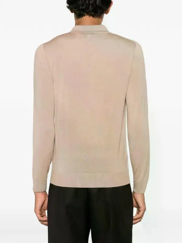 Canali Long-sleeve Polo Shirt - Neutrals