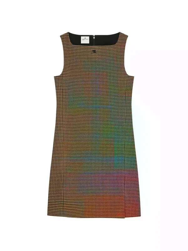 COURREGES Houndstooth Slit Mini Dress