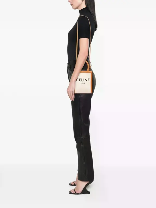 Celine 2020 Mini Canvas Vertical Cabas Tote Satchel - Brown