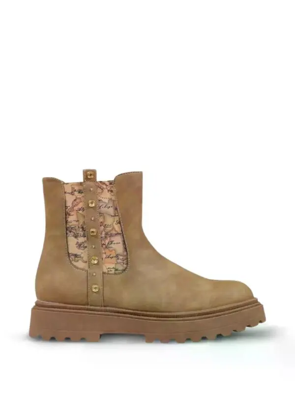 ALVIERO MARTINI 1° CLASSE Geo Map-print Studded Boots