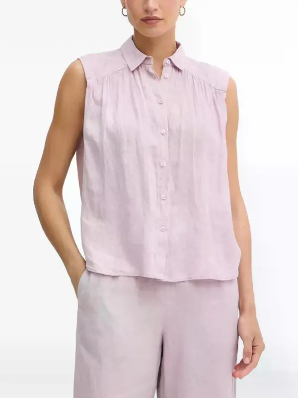 BENETTON Sleeveless Gathered Shirt - Pink