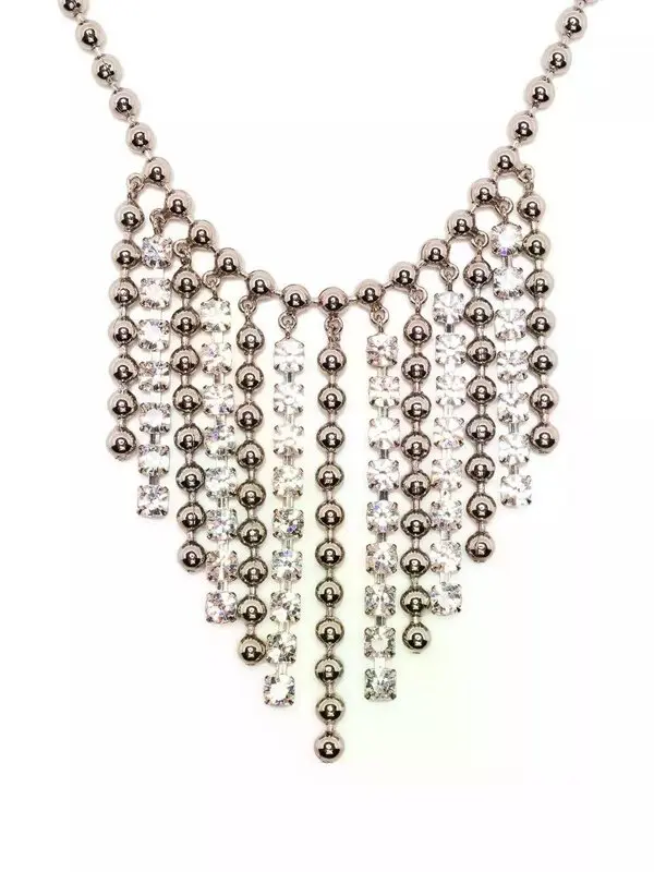 Alessandra Rich Crystal-embellished Drop Necklace