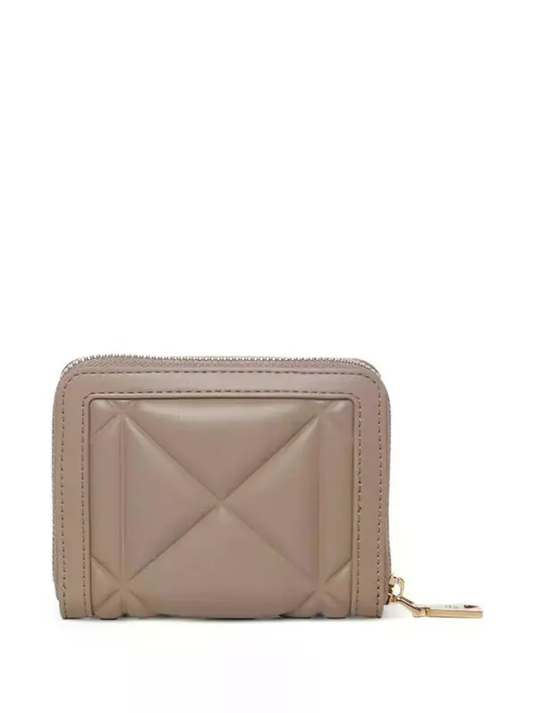 Moschino Quilted Logo-plaque Wallet - Neutrals