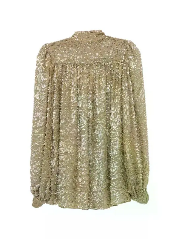 Elie Saab Metallic-effect Pussy-bow Blouse