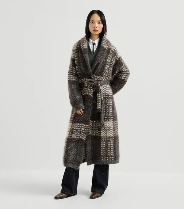 Brunello Cucinelli Tartan Longline Coat